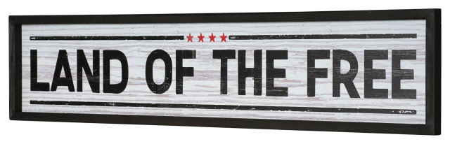 American Art Decor Land of The Free Novelty Wall Sign 36"x8 ...