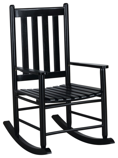 Annie Slat Back Wooden Rocking Chair Black - Transitional - Rocking ...