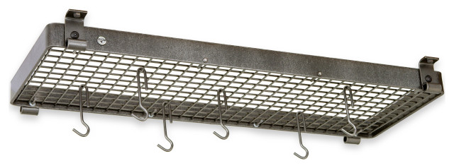 Handcrafted 36" Rectangle Flush Mounted Ceiling Rack w 12 Hooks ...