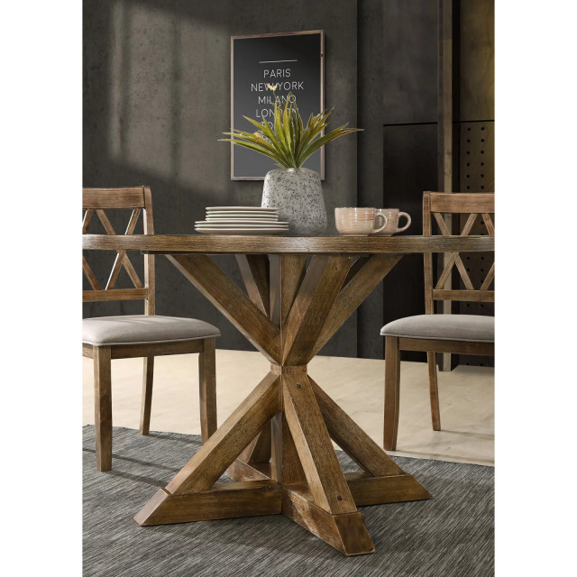 Unique Dining Table, Geometric Hourglass Shaped Base With Round Top ...