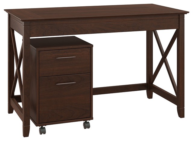 Key West Writing Desk With 2 Drawer Mobile File Cabinet - Transitional ...