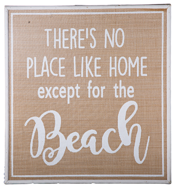 Wood Wall Art with "Beach" Writing Design Natural Brown Finish - Beach ...