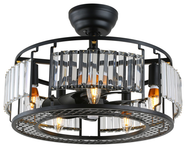 8-Blade Wagon Wheel Ceiling Fan With Remote Control and Light Kit ...