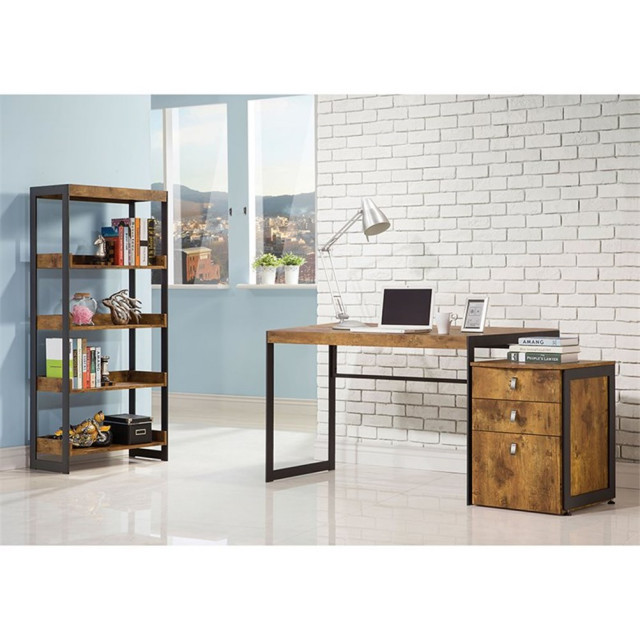 Coaster Estrella 3-Drawer Wood File Cabinet Antique Nutmeg and Gunmetal ...