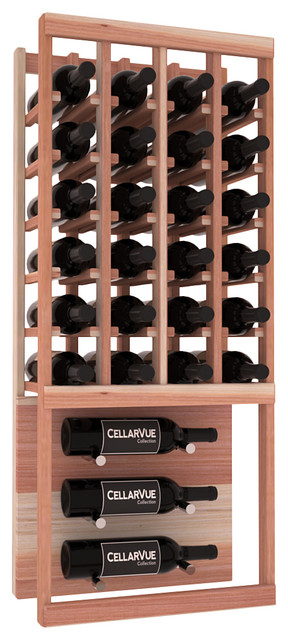 CellarVue Redwood Showcase Wine Rack, Unstained - Transitional - Wine ...