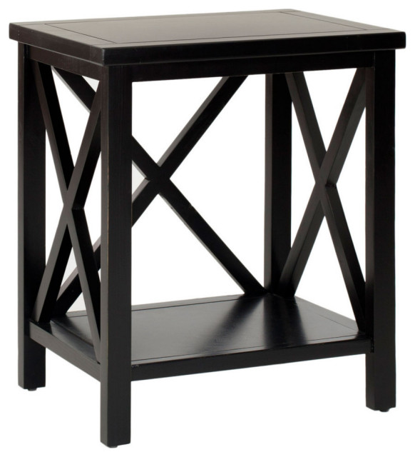 Sims Cross Back End Table, Black - Transitional - Side Tables And End ...