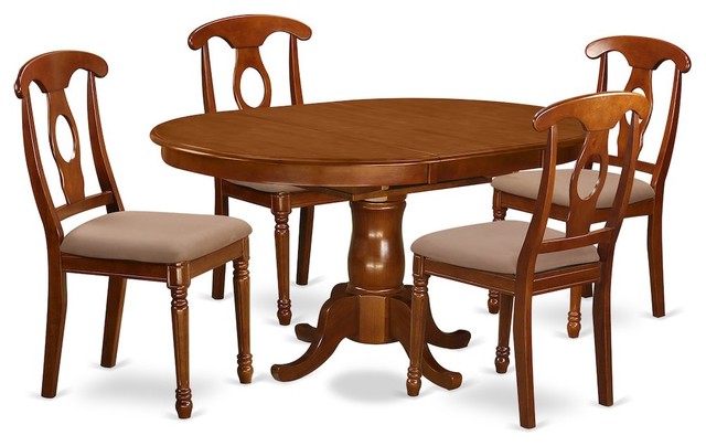 Dining Room Set, Oval Table, Leaf and 4 Styled Chairs - Contemporary ...