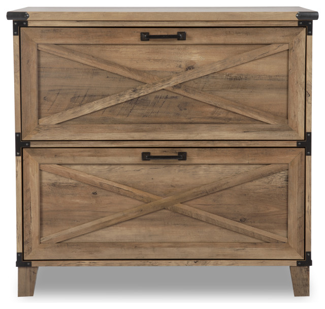 Oxford 31.5" Wide 2 Drawer Wooden Farmhouse Lateral Filing Cabinet in ...