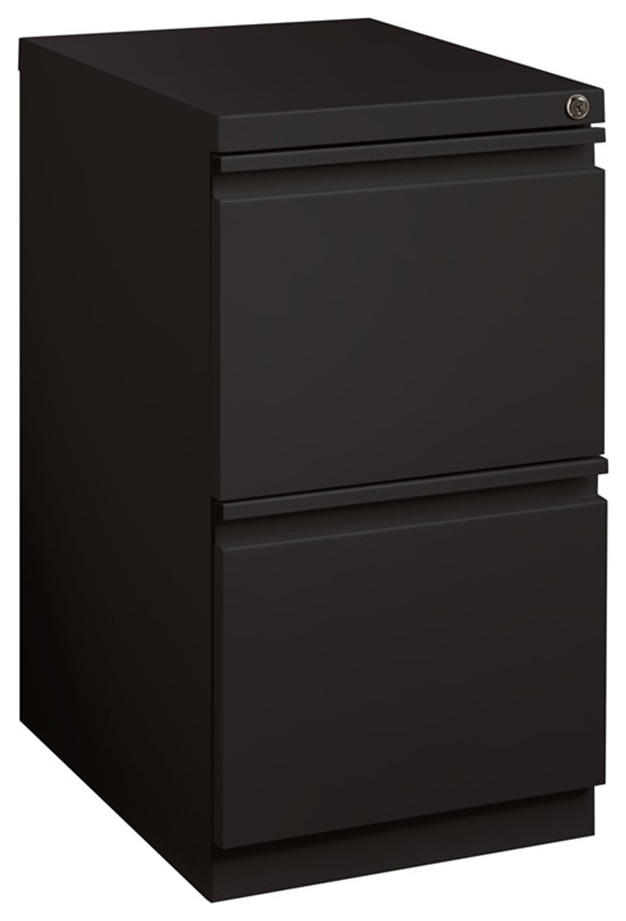 Pemberly Row 20" Deep 2 Drawer Metal Mobile File Cabinet - Black - 12 ...