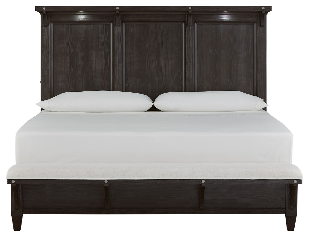 Complete Lighted Panel Bed With Uph.FB - Transitional - Platform Beds ...