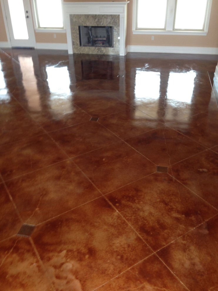 Interior acid stained flooring - Contemporary - New Orleans - by Dan ...