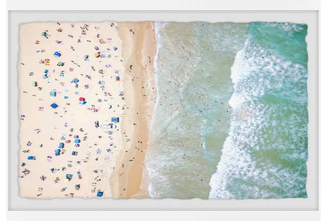 "Crowded Summer" Framed Painting Print, 18"x12" - Beach Style - Prints ...