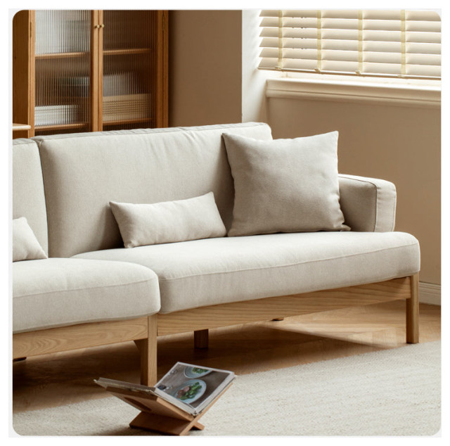 Oak Solid Wood Cream Color Sofa - Transitional - Sectional Sofas - by ...