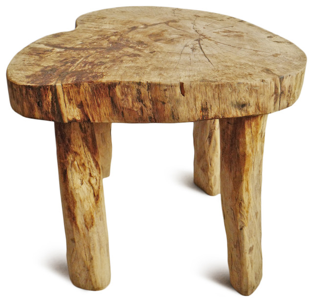 Rustic Raw Naga Four Leg Table - Rustic - Side Tables And End Tables ...