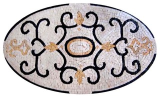 Oval Mosaic, Rasa - Contemporary - Tile Murals - by Mozaico Inc | Houzz