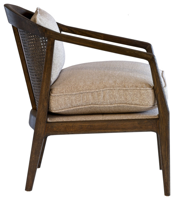 Dark Wooden Frame Cushioned Armchair | Andrew Martin Celine - Tropical ...