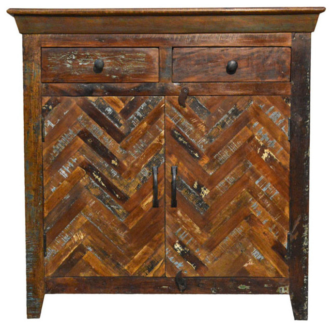 Reclaimed Rustic Sideboard Free Standing Cabinet with Drawers - Rustic ...