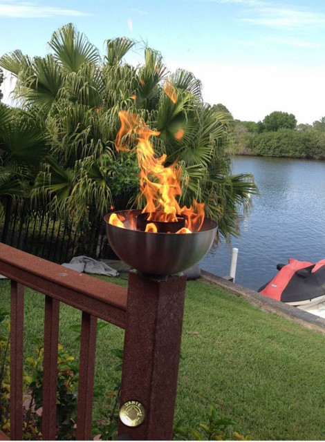 4" Single Vertical Burner 316 Stainless Steel - Transitional - Fire Pit ...