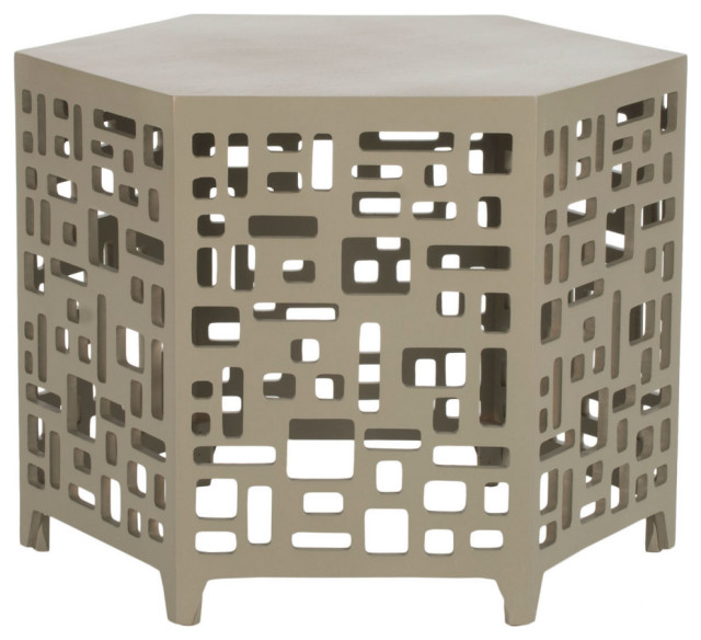 Lovell End Table Pearl Taupe - Transitional - Side Tables And End ...