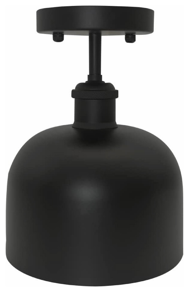 Black industrial ceiling light Metal matte black light fixture hallway ...