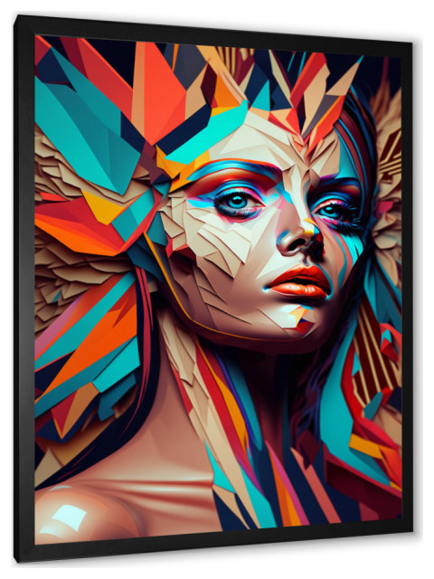 Cubic Woman Portrait II Framed Print, 24x32 - Contemporary - Prints And ...
