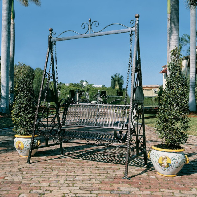 Rockaway Metal Garden Swing - Mediterranean - Porch Swings - by Design ...