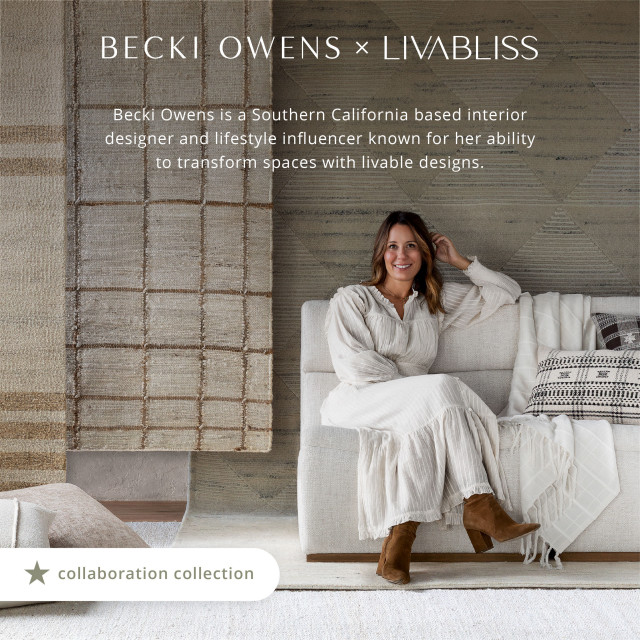 Becki Owens x Surya Tan Lila Rug, 5'3" x 7' - Mediterranean - Area Rugs - by Surya | Houzz