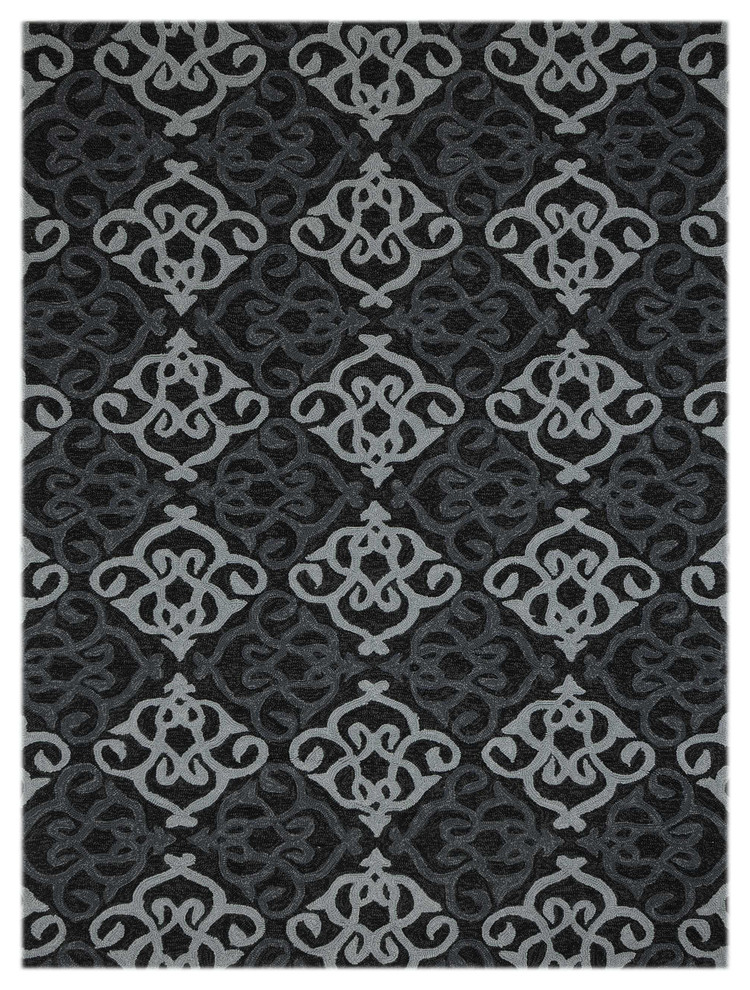 Piazza 25 Ebony Multi-Purpose Area Rug by Amer Rectangle, 7'6"x9'6 ...