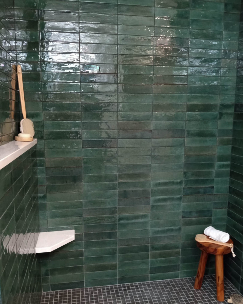 Italian Glazed Porcelain Tile Bathroom Shower - Transitional - Bathroom ...