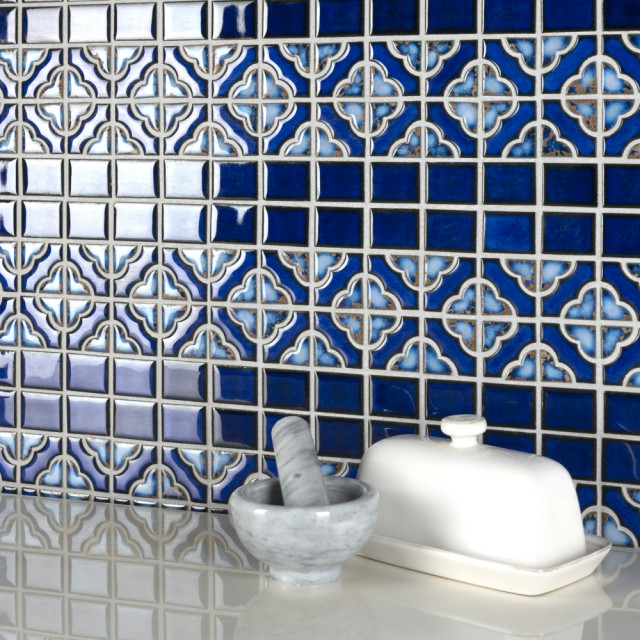 Tower Cobalt Delta Porcelain Floor and Wall Tile - Mediterranean ...