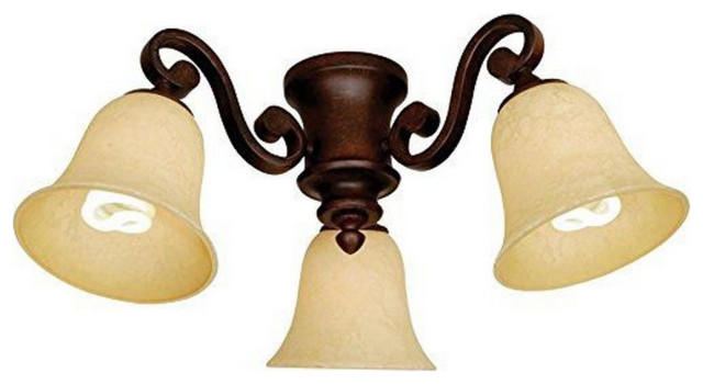3 Light Universal Fan Light Kit - Traditional - Ceiling Fan Accessories ...