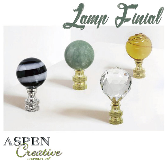 24018-22, Set of 2 Steel Lamp Finial, Brushed Nickel Finish, 1 1/2 ...