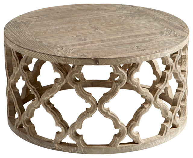 Sirah Coffee Table, 16" H x 30.25" diam. - Mediterranean - Coffee ...