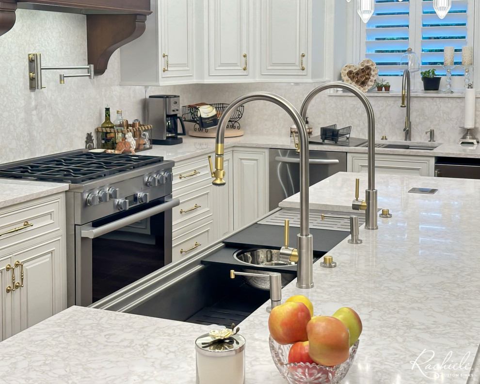 Luxury Kitchen in Central Florida with Two Rachiele Custom Sinks ...