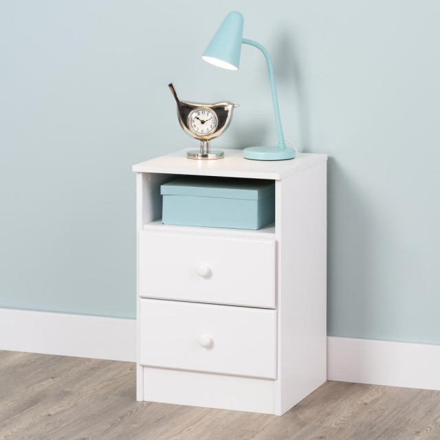 Astrid 2-Drawer Nightstand, White - Transitional - Murphy Beds - by ...