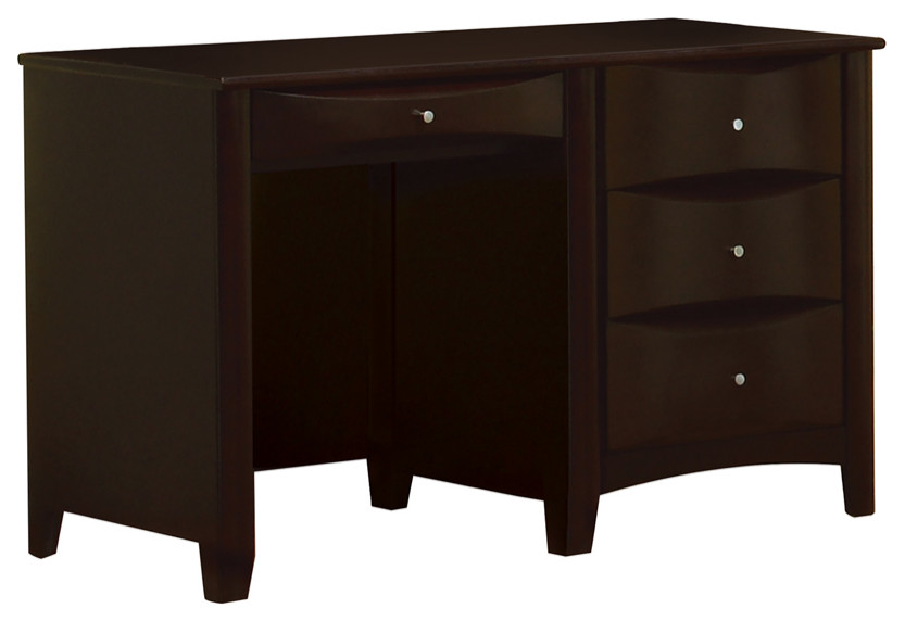 Phoenix 4-drawer Computer Desk Cappuccino - Transitional - Desks And ...