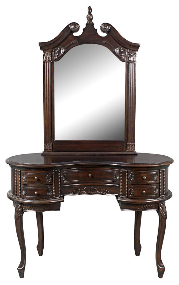 Design Toscano Queen Anne Desk With Mirror - Victorian - Desks And ...