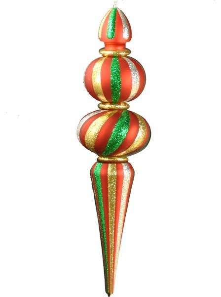 48" Green, Red And Gold Oversized Shatterproof Finial - Contemporary ...