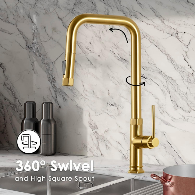 Elegant Kitchen Faucet, U-Shaped Spot & Matching Soap Dispenser ...