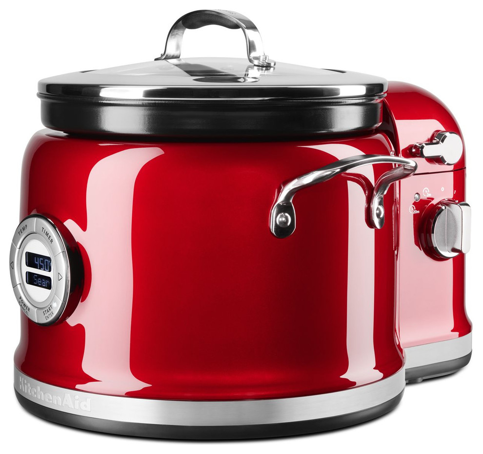 KitchenAid KMC4244CA Candy Apple Red 4 QT Multi-Cooker w Stir Tower ...
