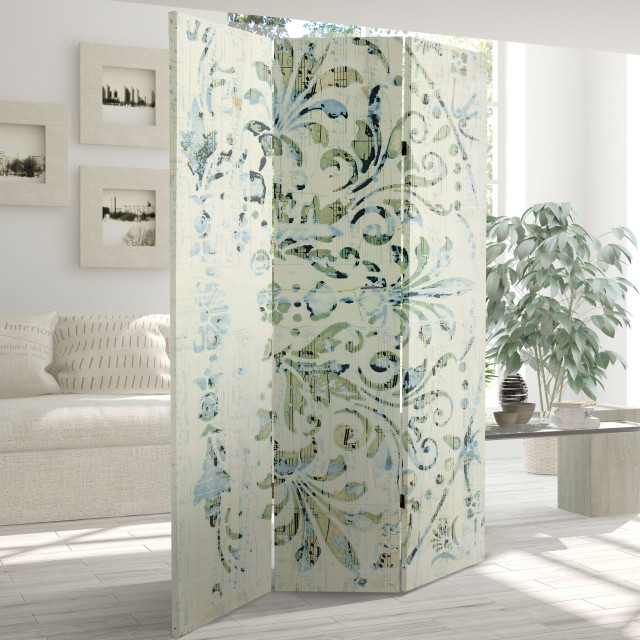 6' Tall Alabaster Muse Canvas Room Divider - Contemporary - Screens And ...