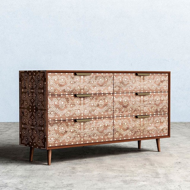 Raja Bone Inlay Stencil, DIY Bone Inlay Designs for Furniture Makeover ...