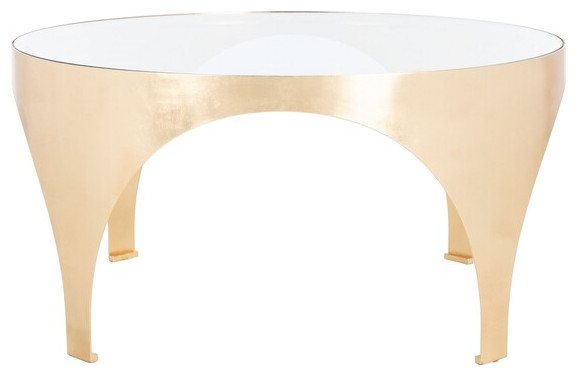 Lillia Gold Leaf Coffee Table Gold Safavieh - Contemporary - Coffee ...