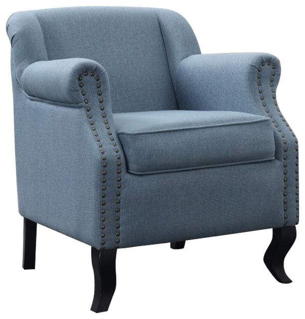Impeccably Classy Accent Chair, Light Blue - Transitional - Armchairs ...