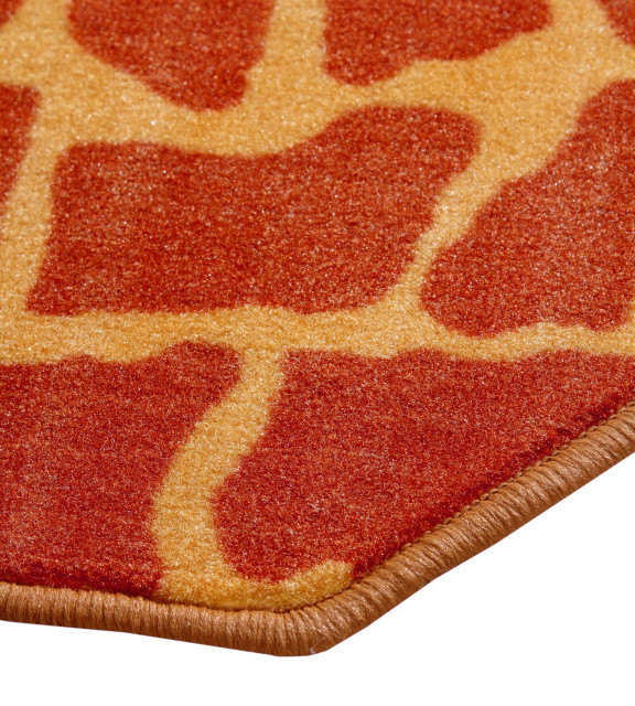 Giraffe On Stilts Area Rug for Dining Room, Made In USA, 2' Hexagon ...