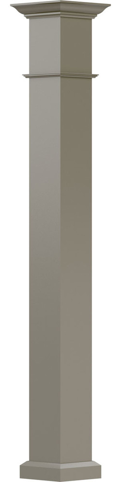 6" x 8' Endura-Aluminum Wellington Style Column, Square Shaft, Textured ...