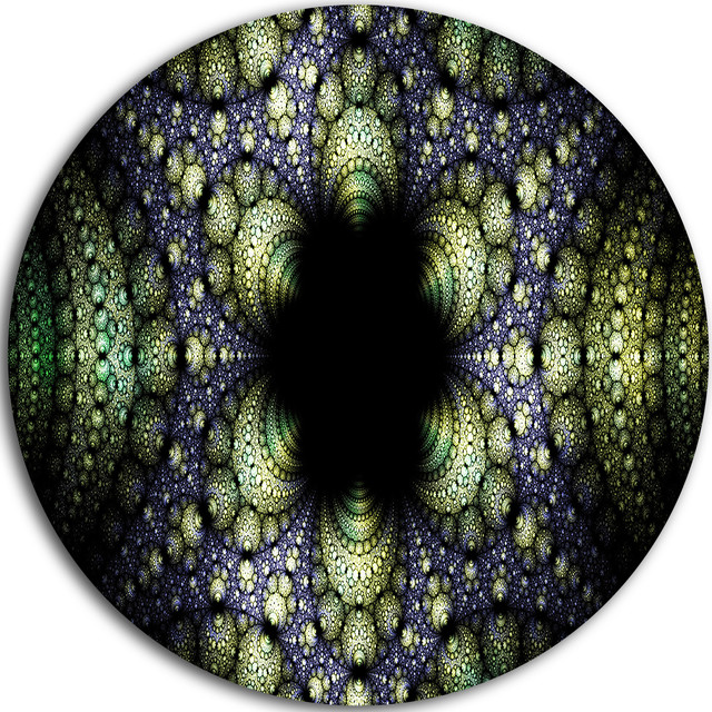 Into The Center Of Fraction, Abstract Digital Art Round Wall Art, Disc ...