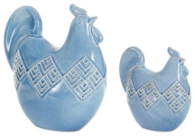 Ceramic Chicken, 2-Piece Set - Farmhouse - Decorative Objects And ...