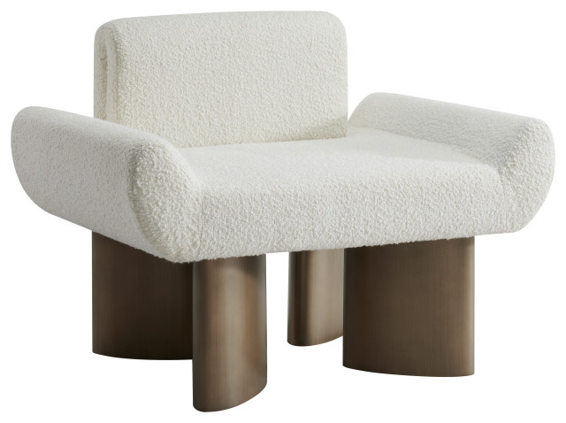Coco White and Gold Accent Chair - Modern - Living Room Chairs - by ...