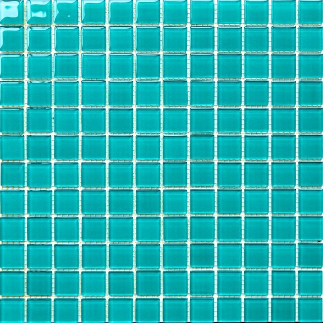 Pool Tile Lagoon Blue Green Glass Mosaic Sample Contemporary Wall
